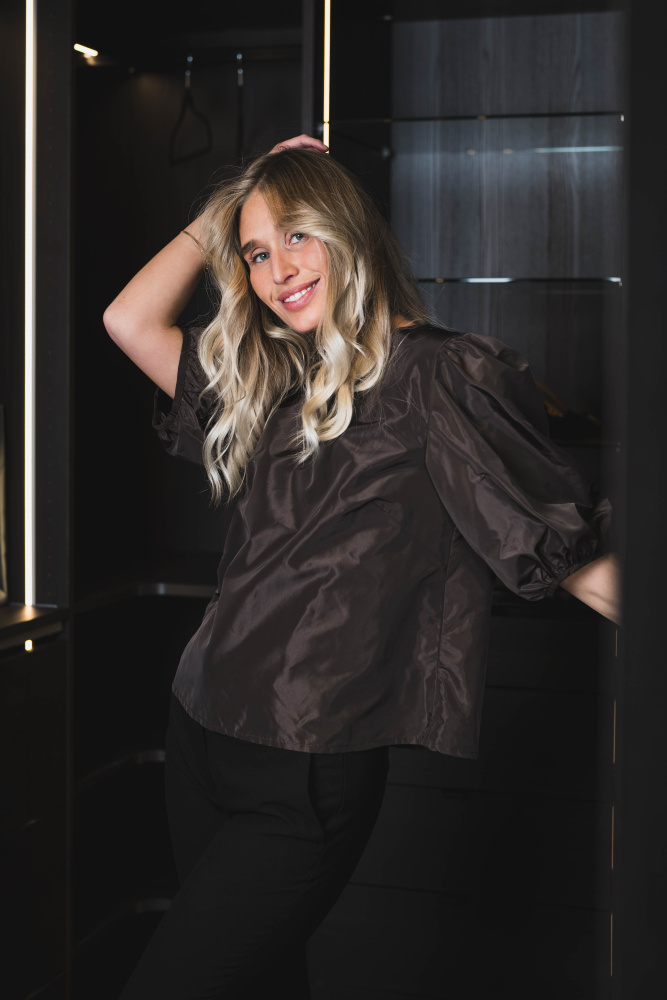 Isabel 25 Solid Blouse Brown - Vakre Vene