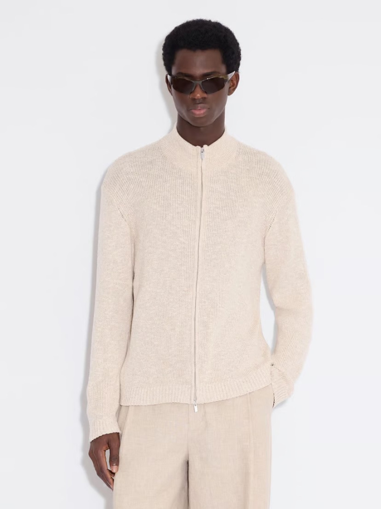 Atlantic Zip Cardigan Sand Mix - Vakre Vene